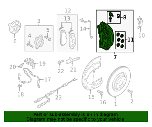 2018-2025 Audi Disc Brake Caliper 8W0-615-107-AM | Genuine Audi Parts