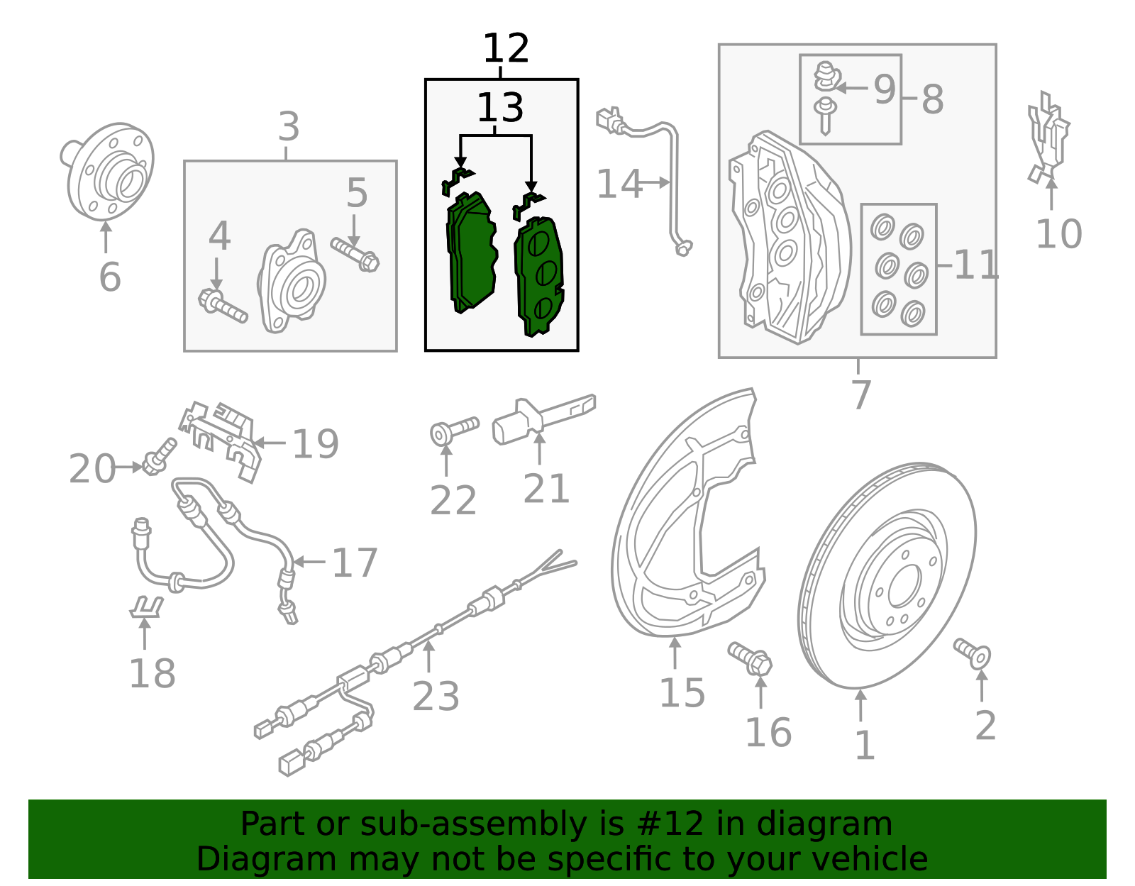2018-2025 Audi Brake Lining 4M0-698-151-BK | TascaParts.com