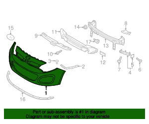 86511-1W200 - Bumper Cover 2012-2015 Kia Rio | Kia.Parts Store