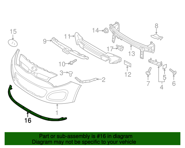 86591-1W210 - Lower Deflector 2014-2015 Kia Rio | Kia.Parts Store