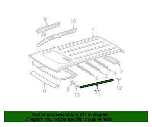 2003-2009 Toyota 4Runner Roof Drip Molding (Left, Right) 75557-35010 ...
