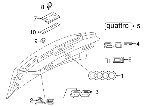Exterior Trim - Trunk for 2017 Audi A6 | Audi USA Parts
