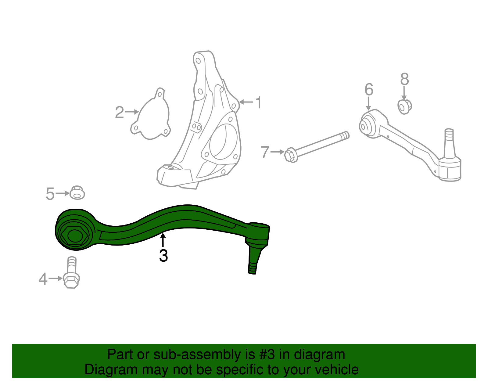 2017-2024 GM Front Driver Side Front Lower Control Link 84051641 GM ...