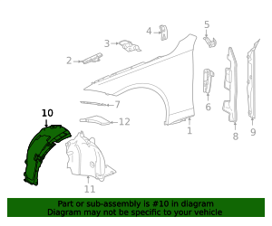 223-690-73-01 - Fender Splash Shield 2021-2024 Mercedes-Benz S 580 ...