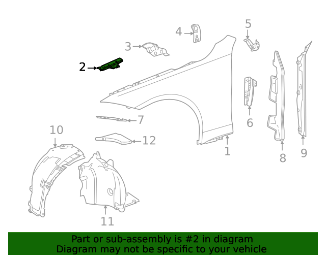 223-880-05-00 - Fender Bracket 2021-2023 Mercedes-Benz ...