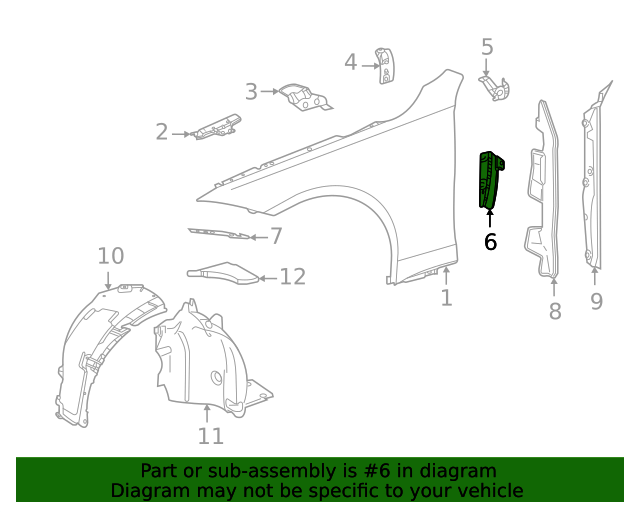 223-881-18-00 - Fender Bracket 2021-2024 Mercedes-Benz ...