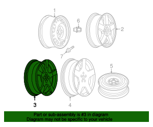 09595090 - 17x7-Inch Aluminum 5-Spoke Wheel 2006-2010 Chevrolet Cobalt ...