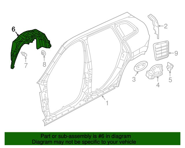 2019-2020 Jeep Cherokee Wheelhouse Liner - Passenger Side (RH ...