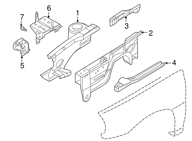 64602-FD100 - Rail Assembly 2003-2005 Kia Rio | Kia.Parts Store