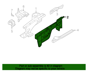 64602-FD100 - Rail Assembly 2003-2005 Kia Rio | Kia.Parts Store