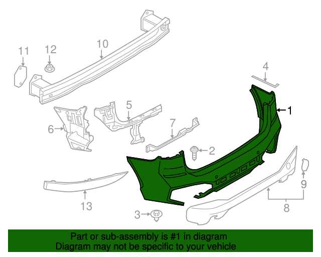 51128072774 - 2016-2021 BMW X1 Bumper Cover (51-12-8-072-774) | BMW of ...