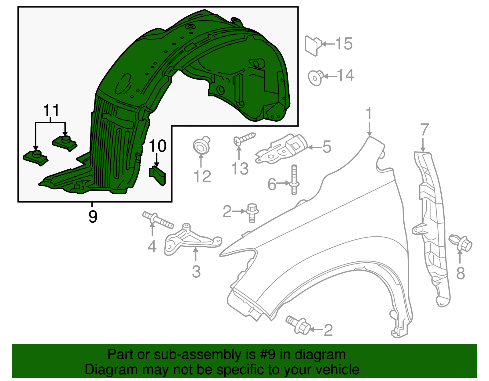 74151-T6Z-A00 - 2021-2025 Honda - Fender Liner | Genuine Honda Parts