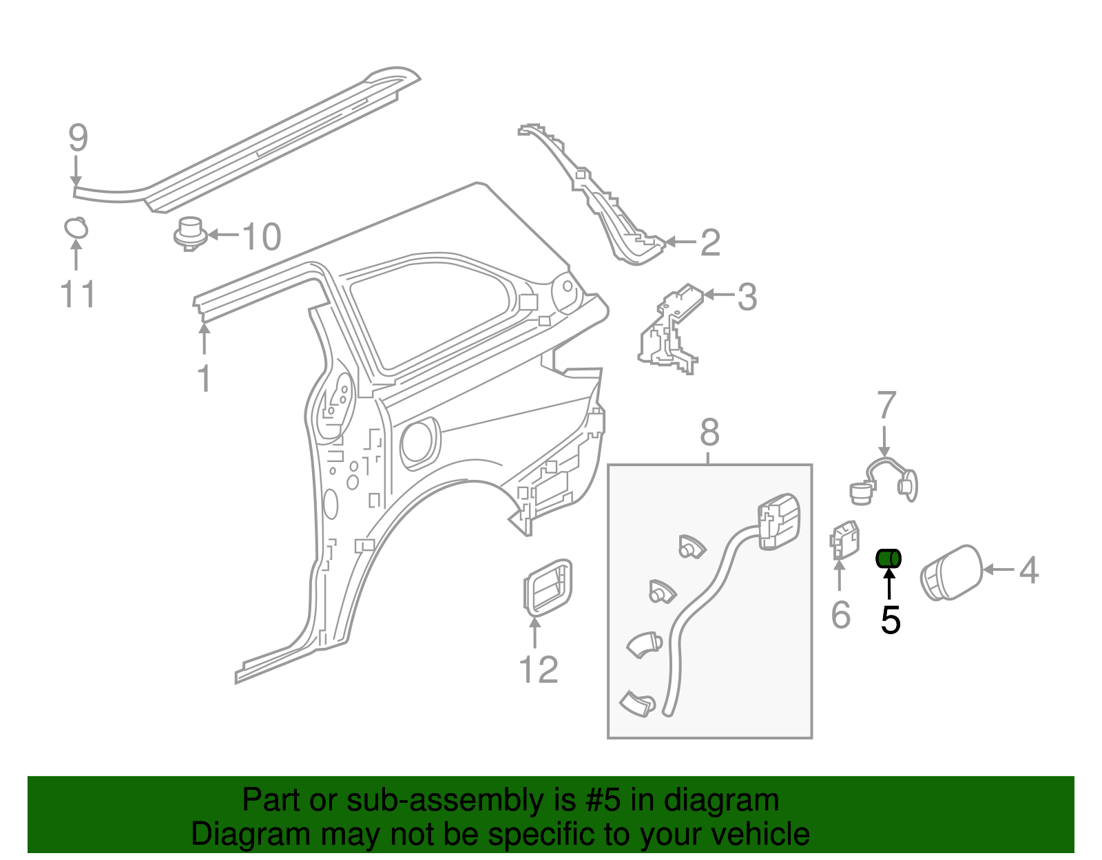 2018-2024 Honda Odyssey Fuel Door Spring 74494-TZ3-A00 | Honda Factory ...