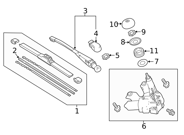 OEM 2012-2021 Honda Wiper Arm Cap 76721-T0A-003 | Honda Automotive Parts