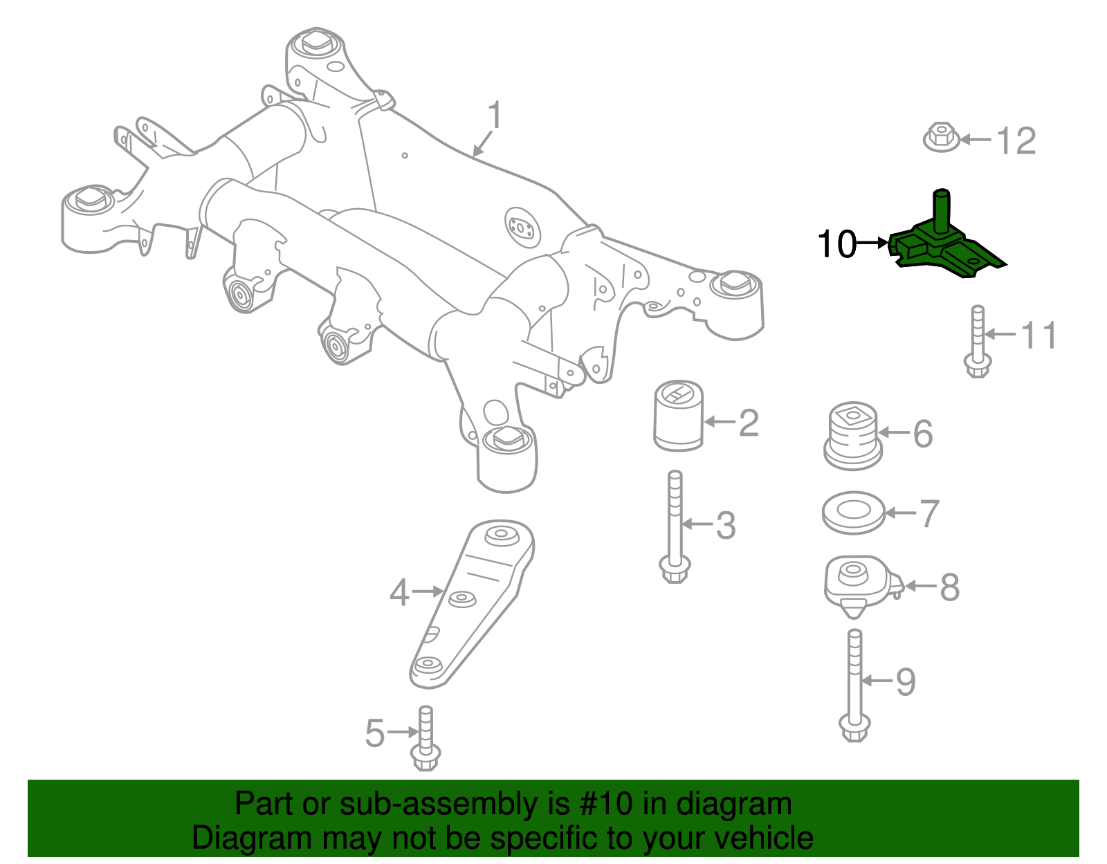 33-31-6-775-899 - Suspension Cross-Member Rear Support - 2009-2019 BMW ...