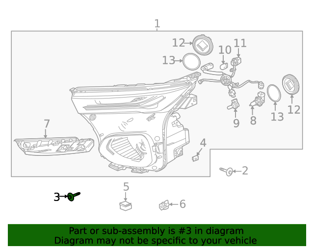 2011-2024 GM Headlight Mounting Bolt 13255510 GM | GMPartsDirect.com