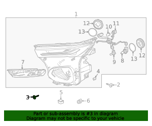 2011-2024 GM Headlight Mounting Bolt 13255510 GM | GMPartsDirect.com