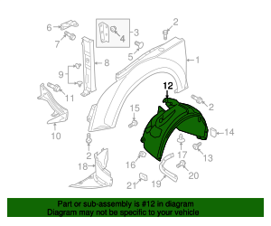 8J0-821-171-C - Fender Splash Shield 2012-2013 Audi | AutoNationParts.com