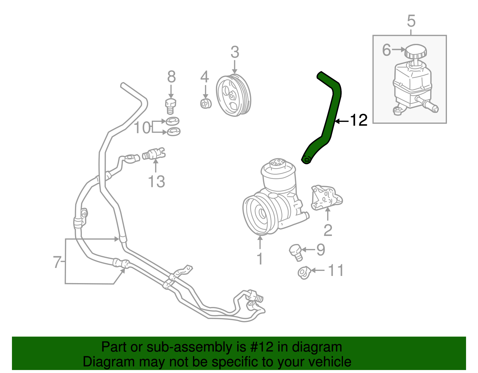 1998-2002 Toyota Land Cruiser Power Steering Reservoir Hose 44348-60240 ...
