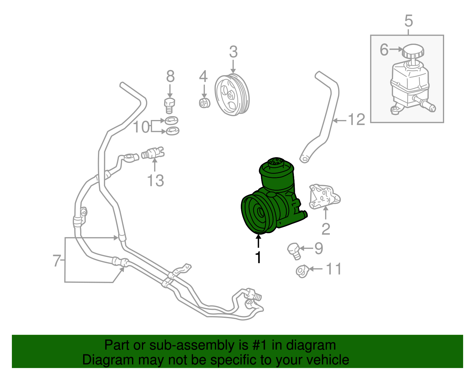 44310-60390 - 2003-2007 Toyota Land Cruiser - Power Steering Pump ...