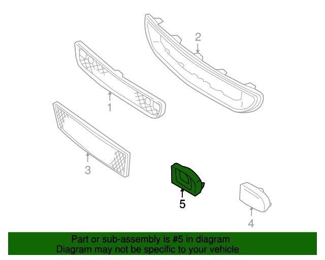 451-826-01-18-C22A - Lower Grille 2008-2012 Smart Fortwo | Mercedes ...