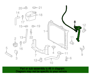 170-501-25-82 - Upper Hose - 2001-2004 Mercedes-Benz | BuyMercedesPartsNow