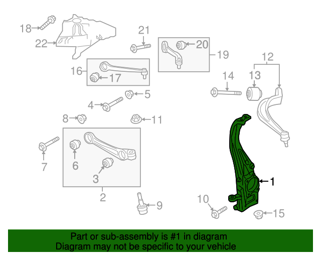 2017-2023 Audi Steering Knuckle 4M0-407-254-J | OEM Parts Online
