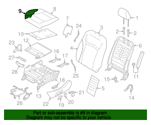 2015-2019 Subaru Seat Cushion Pad-left 64120AL01A | Subaru Parts Store