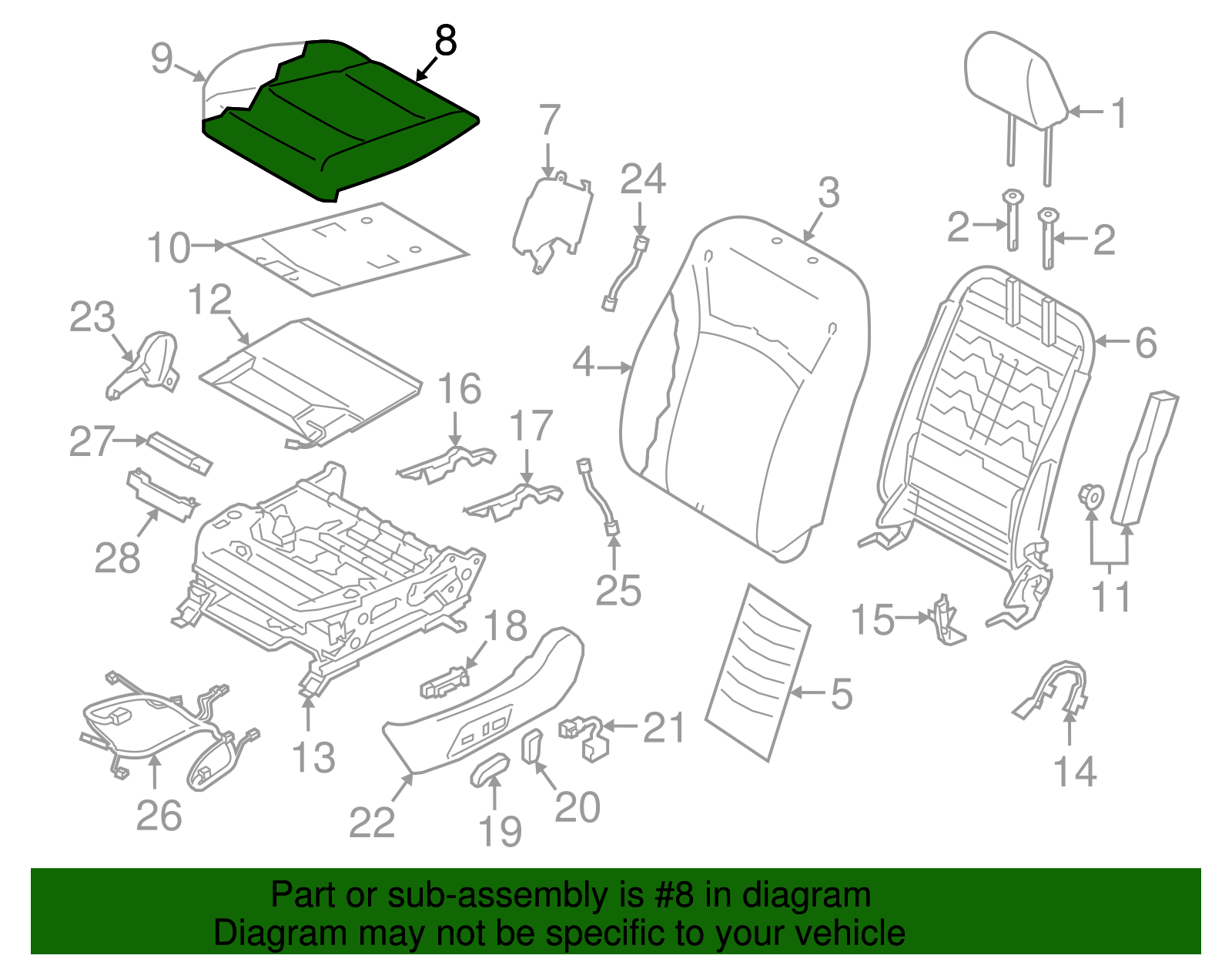 64140AL09EWM - Cushion Cover 2015-2017 Subaru | Subaru Parts Exchange