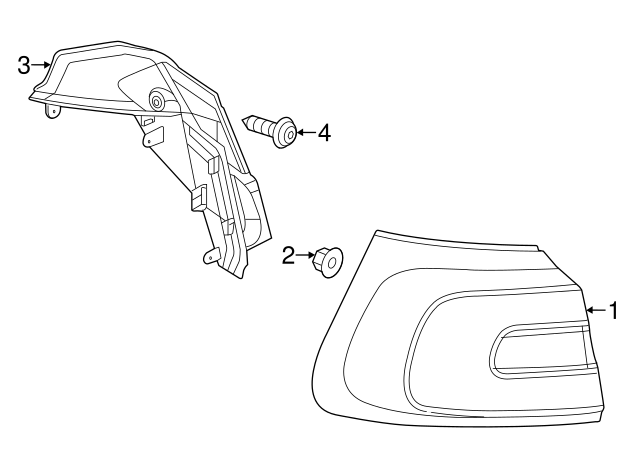 2019-2022 Jeep Cherokee Lamp-Tail - Passenger Side (RH) 68275958AF ...