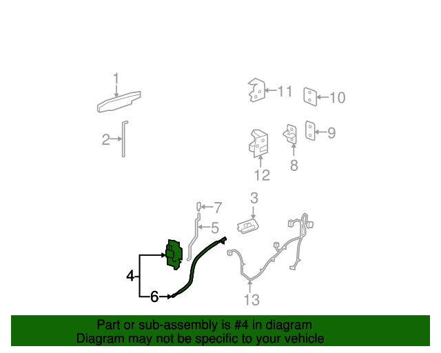 2007-2011 GM Latch Asm-Rr S/D 25876397 | GM Parts Center