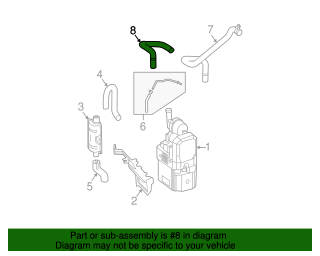 211-830-34-96 - HVAC Heater Hose 2007-2009 Mercedes-Benz E 320 ...