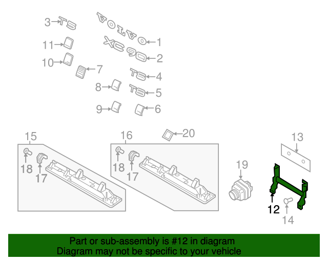 2016-2023 Volvo License Bracket 31420107 | TascaParts.com