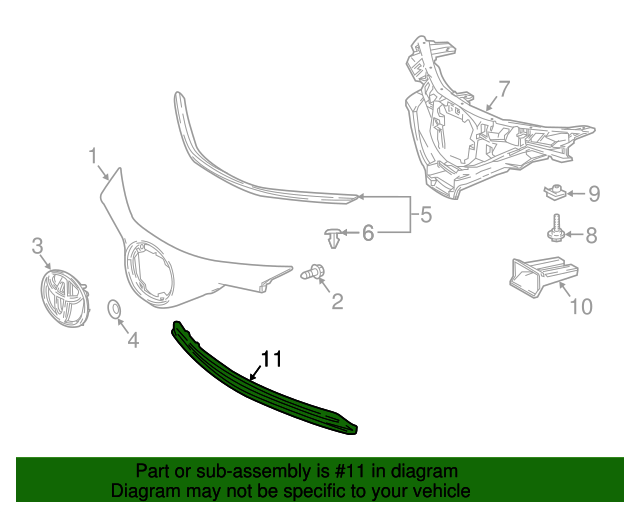 53114-10040 - Center Grille - 2018-2019 Toyota C-HR | OEM Genuine ...