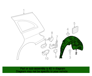 251-880-06-05-64 - Quarter Panel Splash Shield 2006-2012 Mercedes-Benz ...