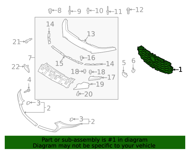 2019-2021 Mazda 3 Lower Grille BCKN-50-711A | QuirkParts