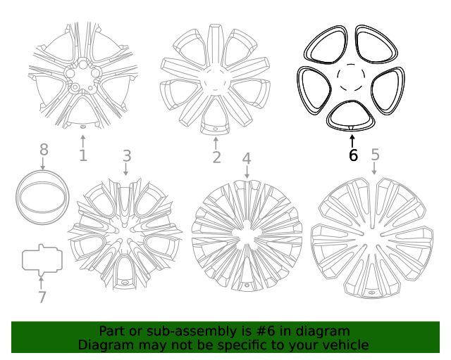 2023-2024 Toyota Highlander Wheel, Alloy 42611-0EB80 | Toyota Parts Center