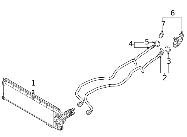 2022-2024 BMW Transmission oil cooler line, return 17-22-8-837-517 ...