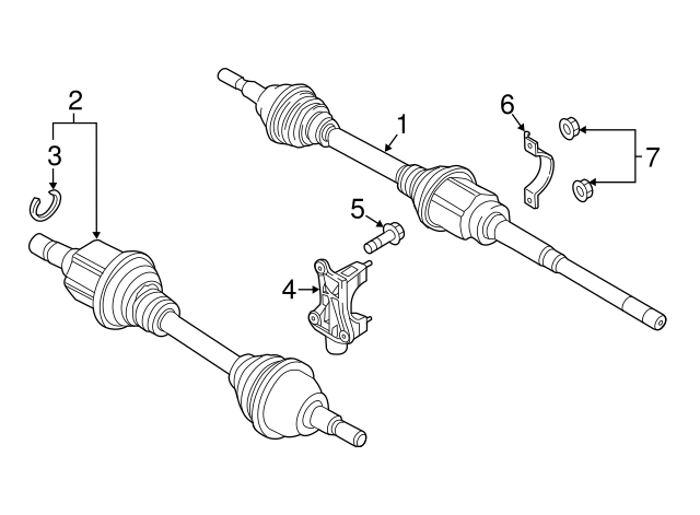 F2GZ-3B436-AF - Axle Assembly 2015-2018 Ford Edge | Ford Parts Direct