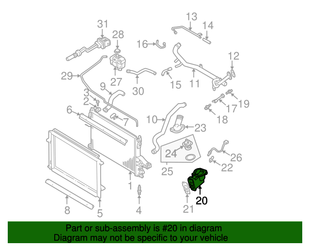 2002-2004 Volvo Thermostat Housing 31293700 | OEM Parts Online