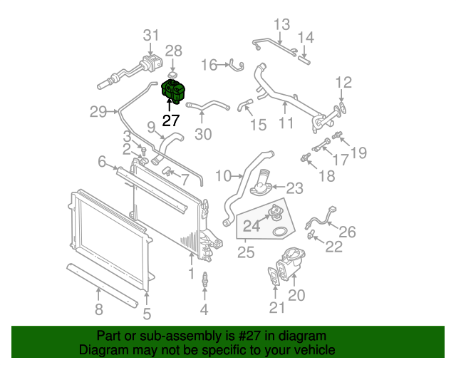 30741973 - Engine Coolant Reservoir 2001-2009 Volvo | AutoNationParts.com