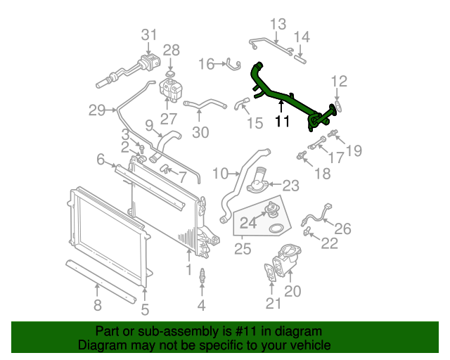 30650430 - Cooling Pipe 2003-2009 Volvo | AutoNationParts.com