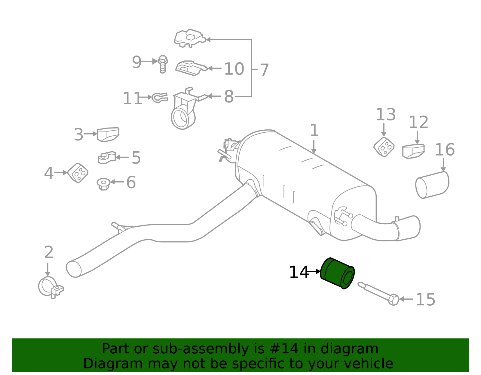 17581-WAA02 - Exhaust System Hanger 2021-2024 Toyota GR Supra ...