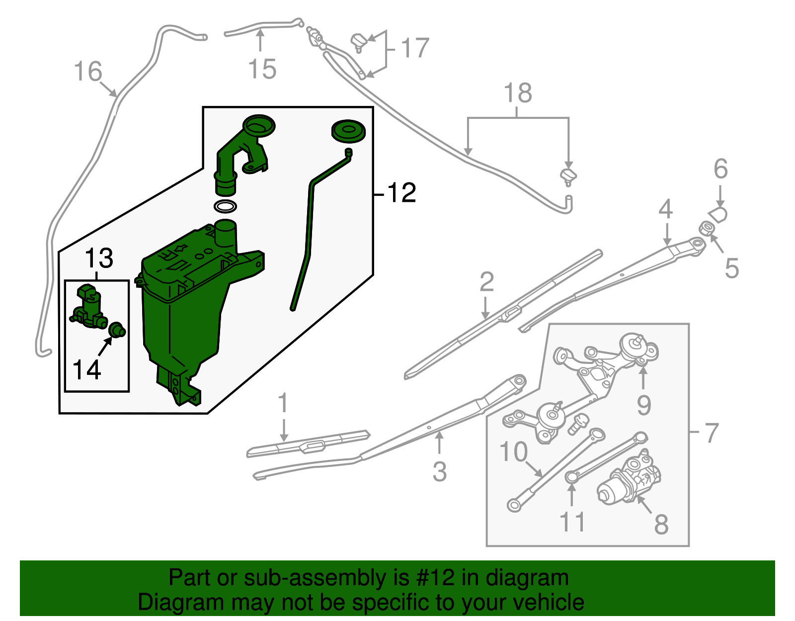 2014-2019 Nissan Versa Note Washer Reservoir 28910-3WC0A | Nissan Parts ...