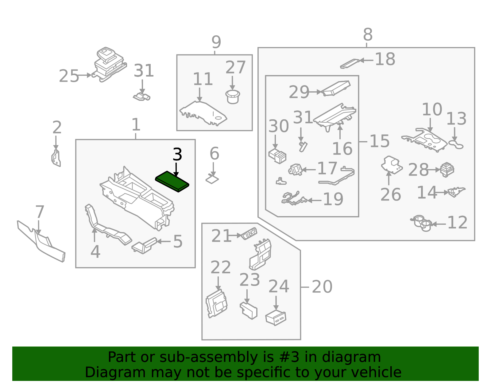 96920-6RB3B - Armrest 2022-2025 Nissan Rogue | Nissan Parts ...