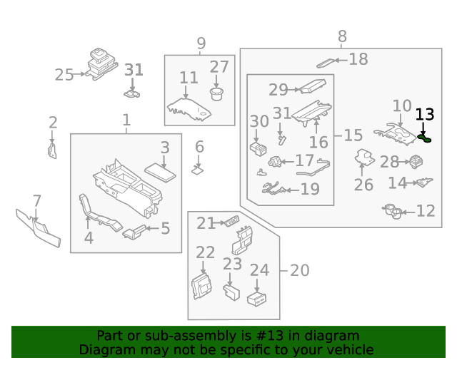 96977-6RB0A - Mat - Console 2021-2024 Nissan Rogue | Nissan Parts ...