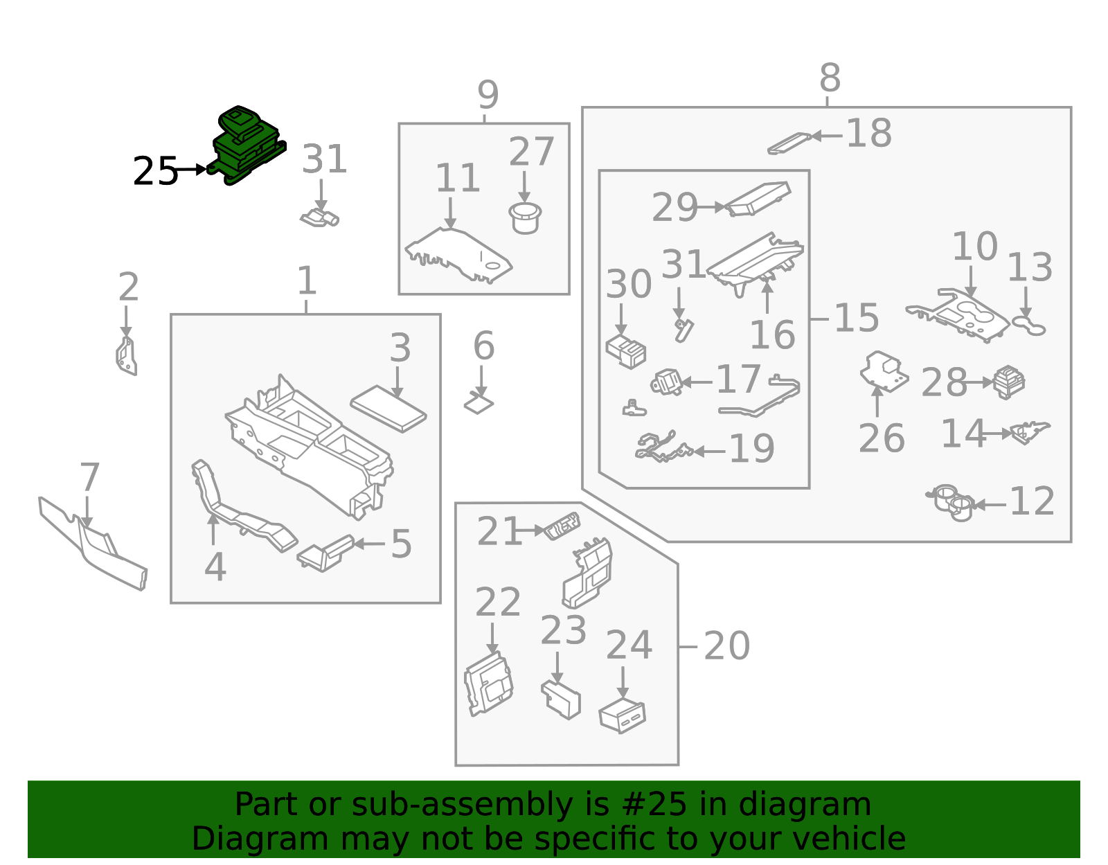 2021-2025 Nissan Gear Shift Assembly 349016RF1A | Retail Performance ...