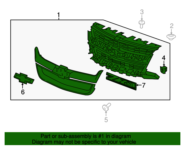 2018-2020 Chevrolet Colorado Black Front Grille 84408357 | TascaParts.com