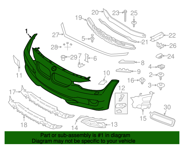 51117371864 - 2014-2019 BMW Bumper Cover (51-11-7-371-864) | BMW of ...