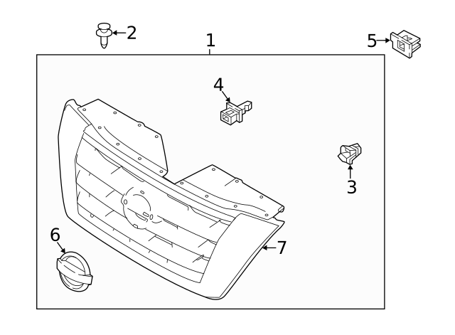 62318-1LA0A - Grille Assembly Retainer 2017-2024 Nissan Armada | Nissan ...